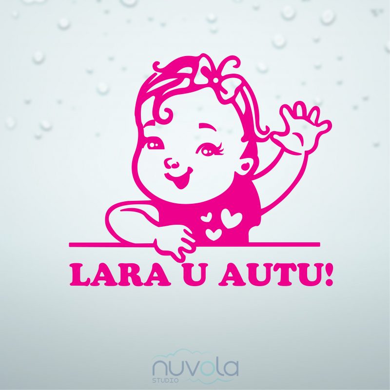 Naljepnica Beba u autu za curice - Nuvola design