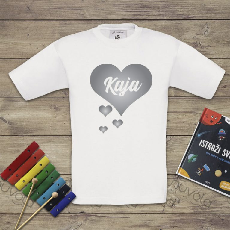 Dječja majica - srce s imenom - Nuvola design
