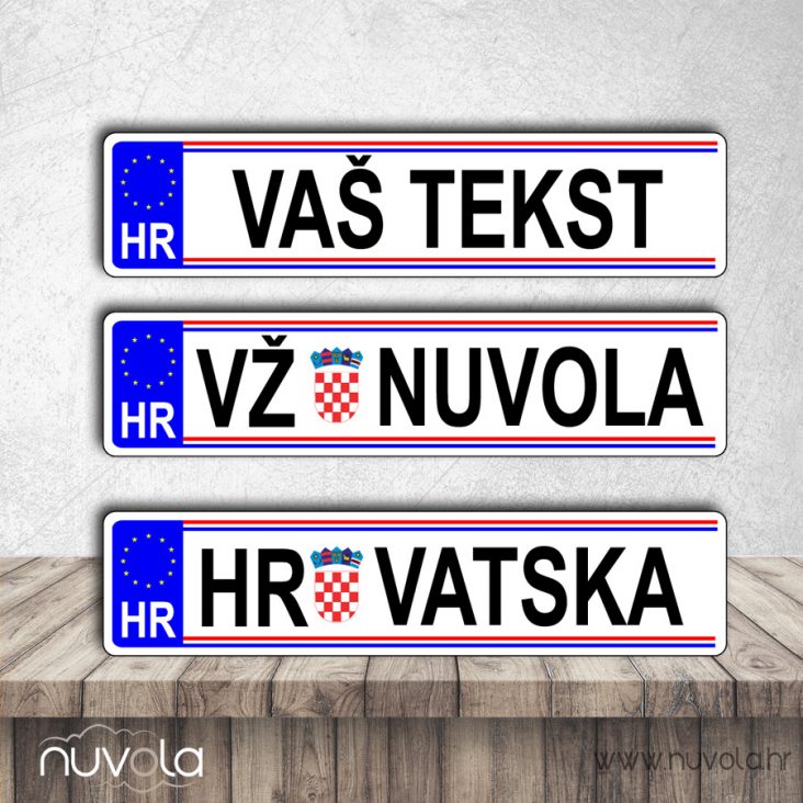 Personalizirana tablica (registracija) - veća - Nuvola design